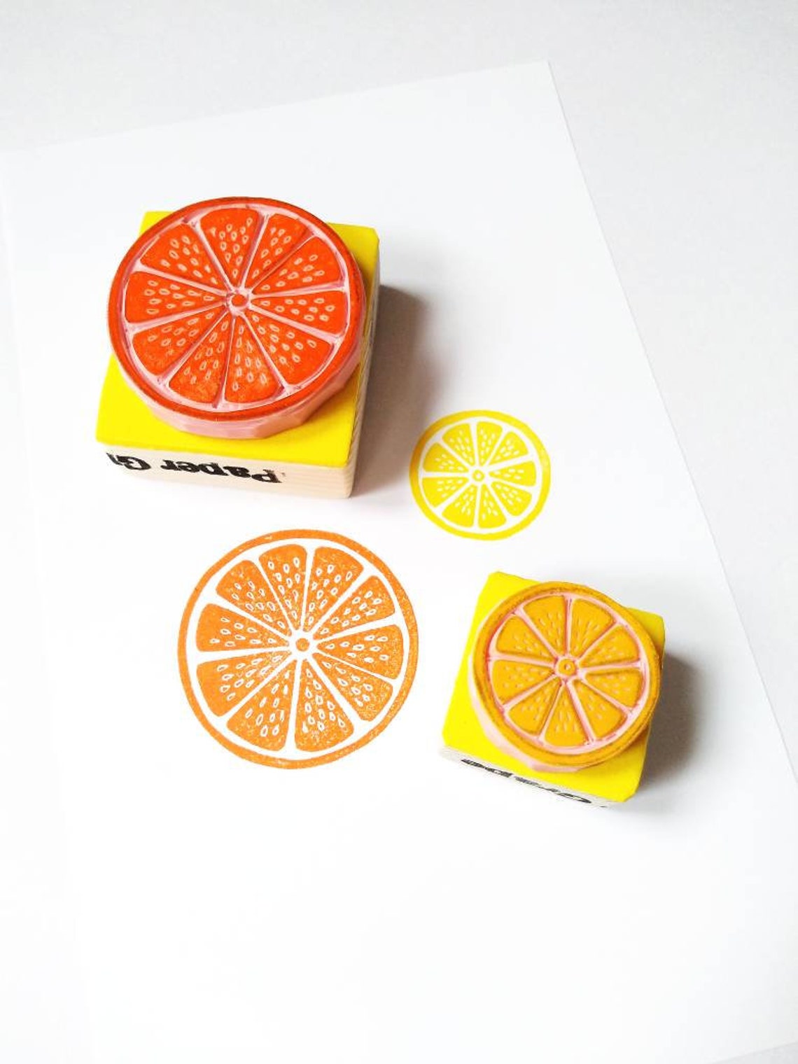 Lemon Rubber Stamp Citrus Slice Stamp Lime Stamp Orange | Etsy