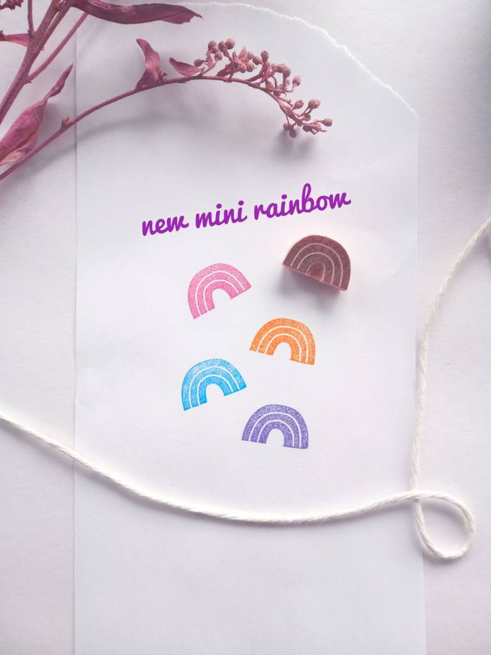 Rainbow Rubber Stamp. - Etsy