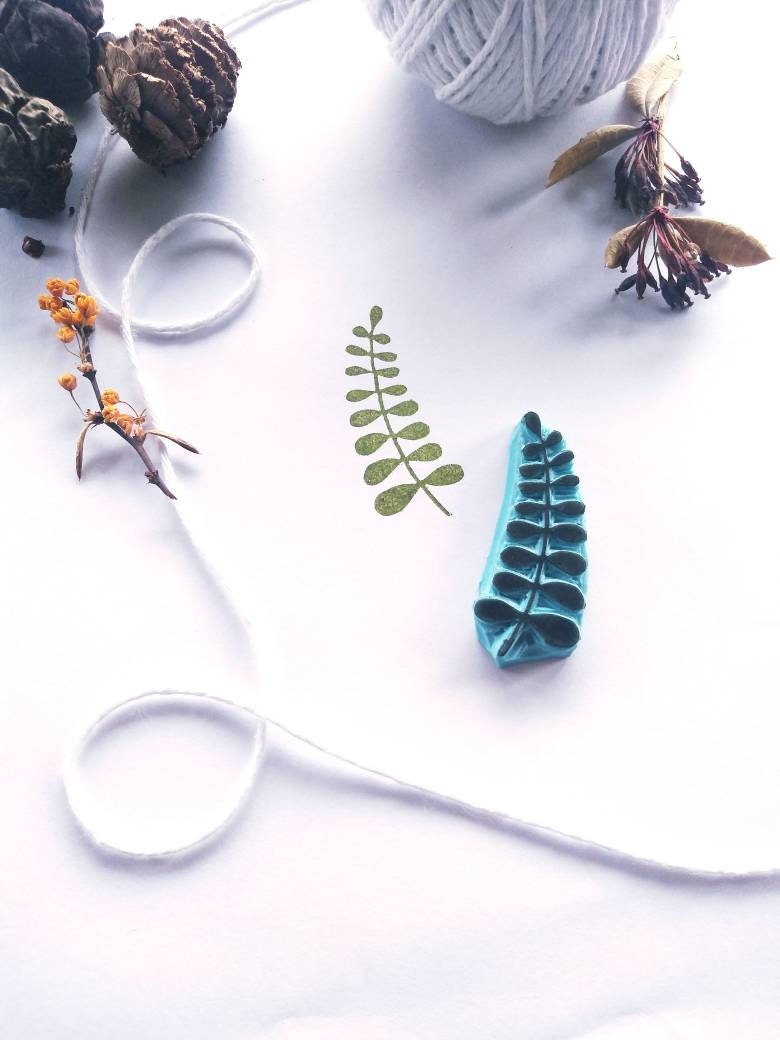 Fern leaf rubber stamp. | Etsy