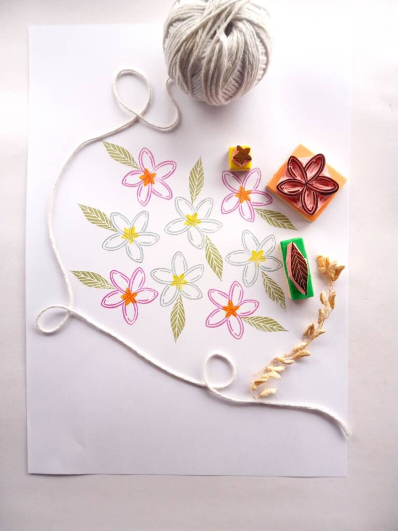 Plumeria Rubber Stamp Tropical Flower Stamp Frangipani | Etsy