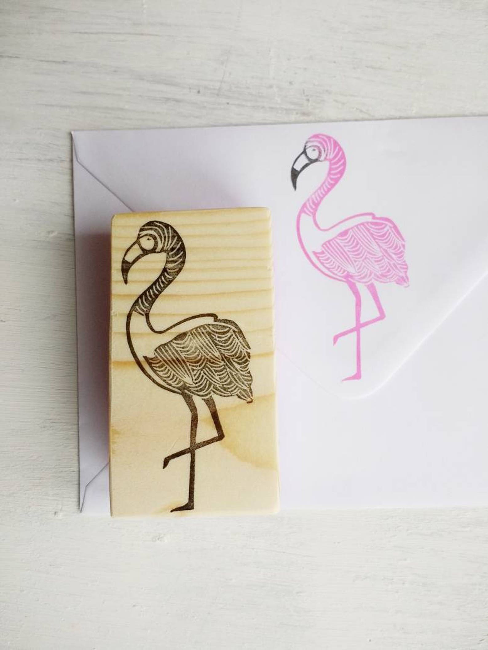 Flamingo Rubber Stamp Tropical Bird Stamp Tropical Decor - Etsy