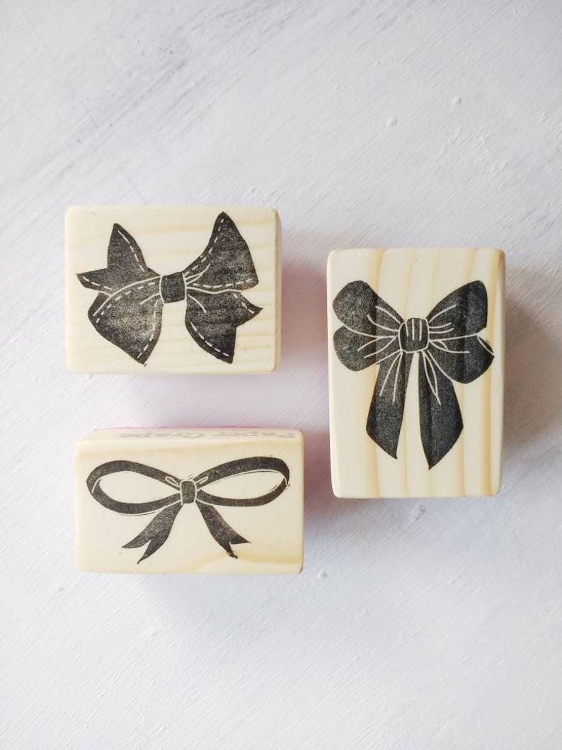 Bow Stamp Ribbon Stamp Bow Stamp Set Ribbon Bow Stamp | Etsy