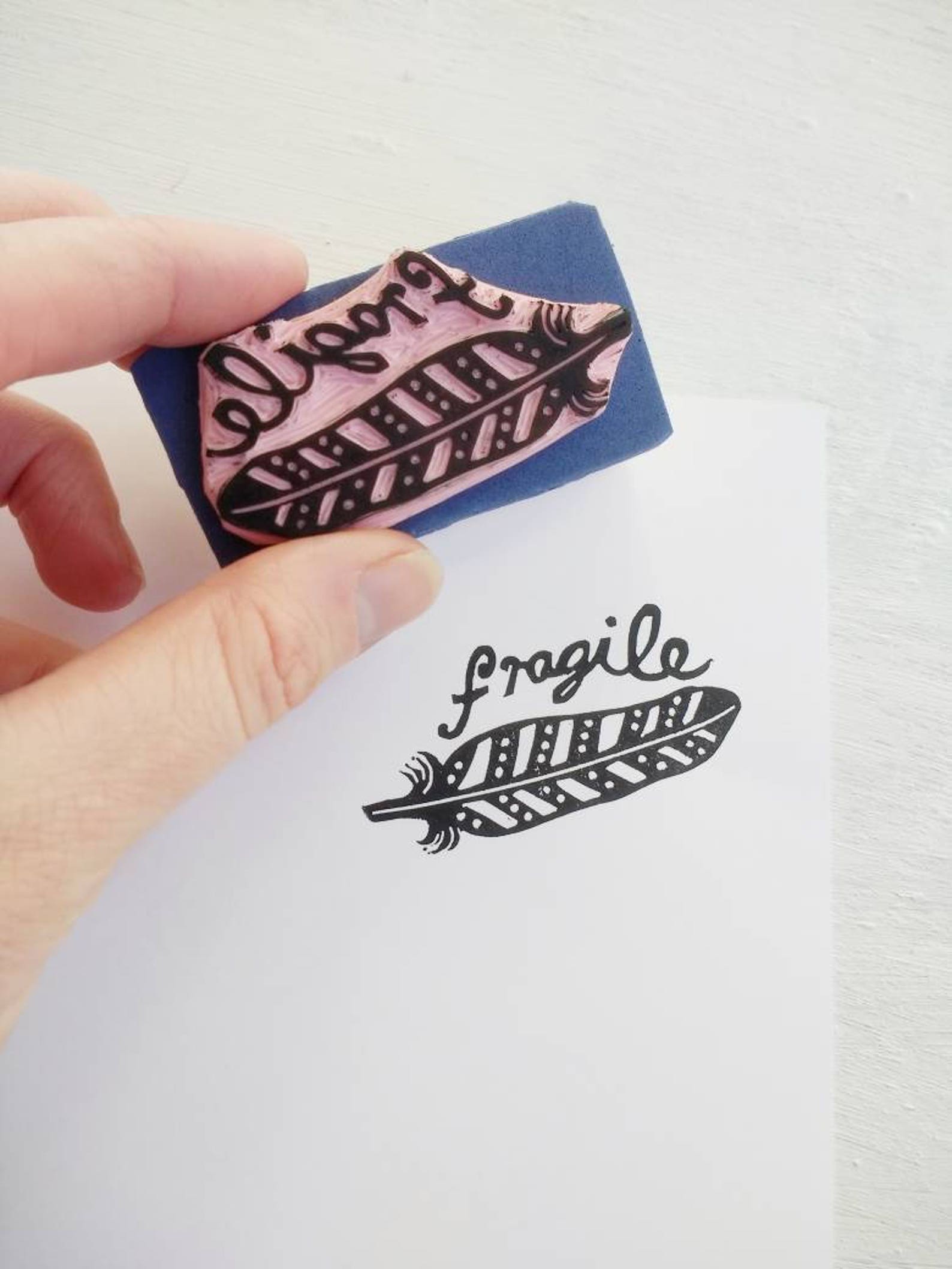 Handle with Care Stamp Fragile Stamp Packaging Stamp | Etsy