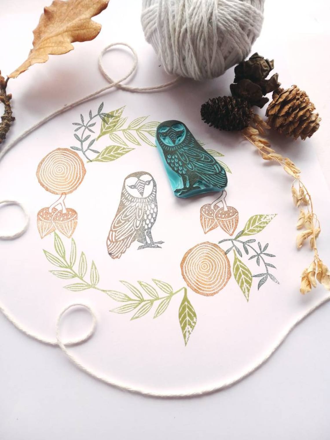 Barn Owl Rubber Stamp for Woodland Animal Decor. - Etsy