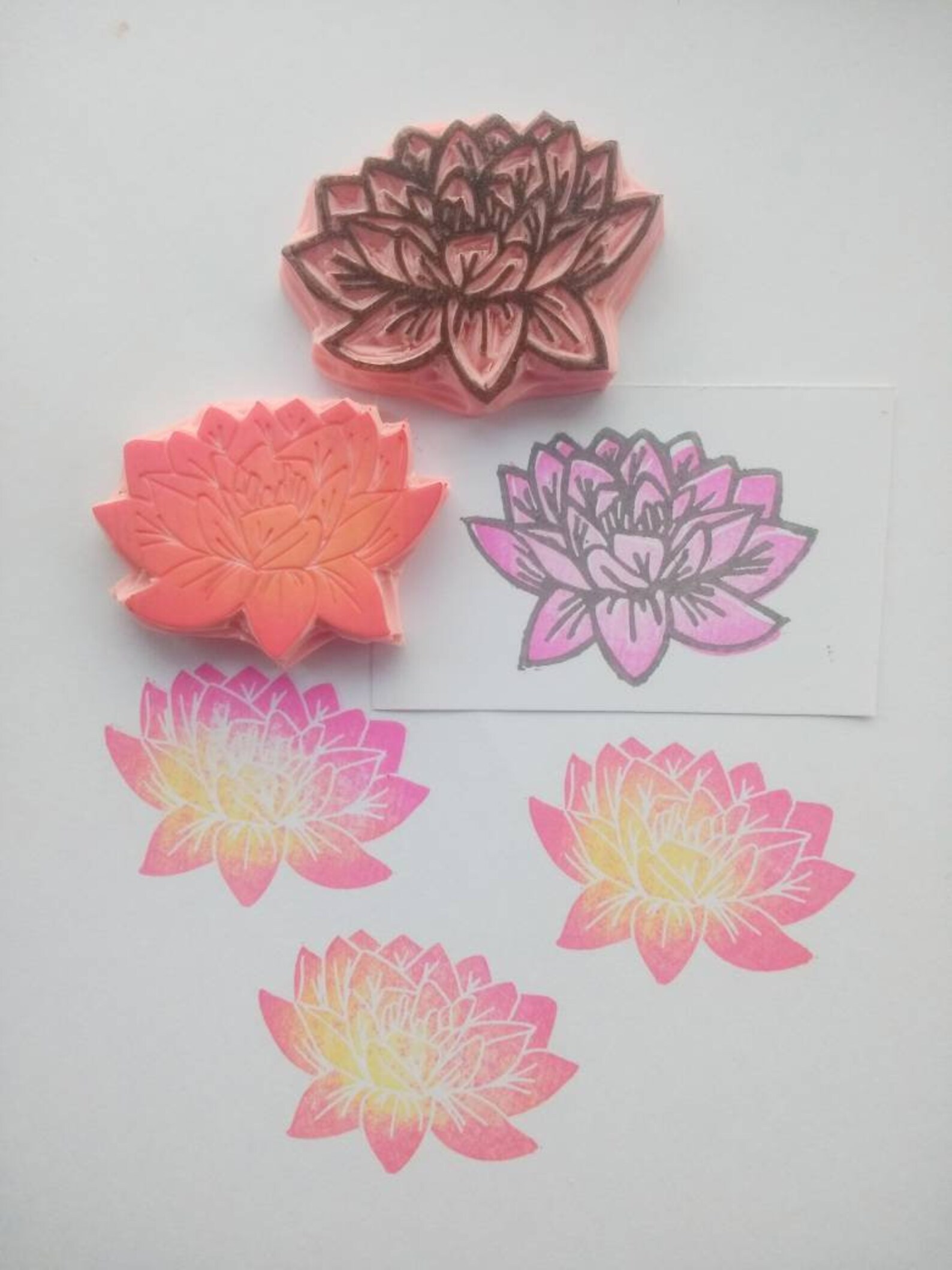 Lotus Rubber Stamp Tropical Flower Stamp Wedding Decor | Etsy