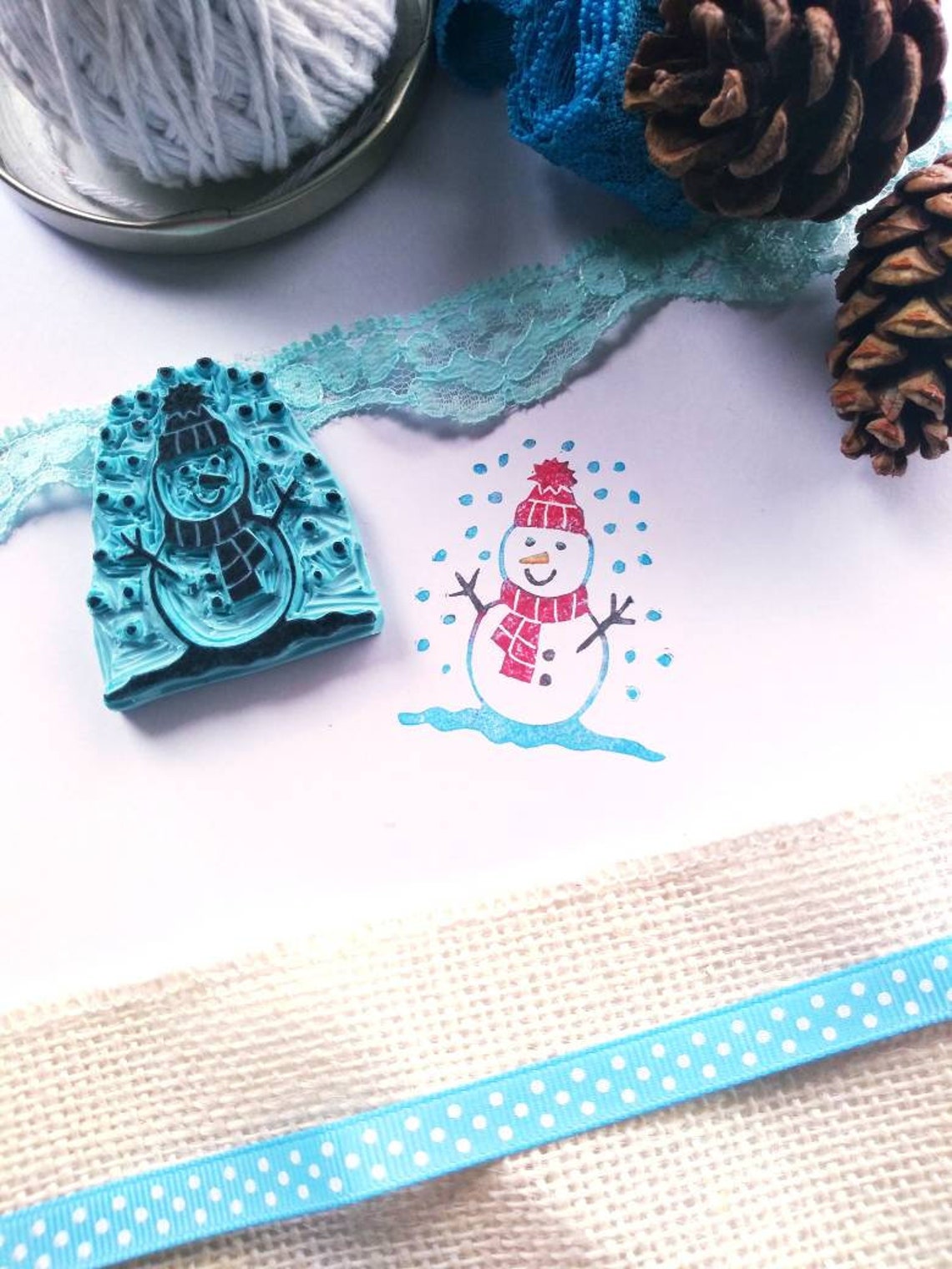 Snowman Rubber Stamp. | Etsy