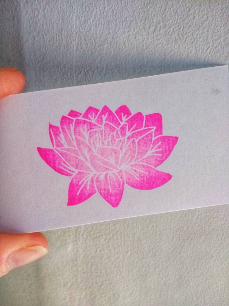 Lotus rubber stamp tropical flower stamp wedding decor | Etsy