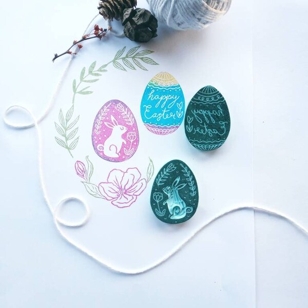 Easter Bunny Stamp - Etsy