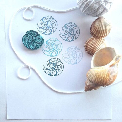 Wave Rubber Stamp for Sea Life and Beach Themed Decor - Etsy UK