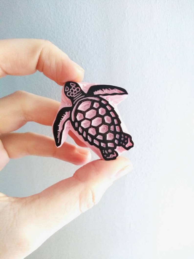 Turtle Rubber Stamp Tropical Sea Turtle Stamp Sealife Stamp | Etsy UK