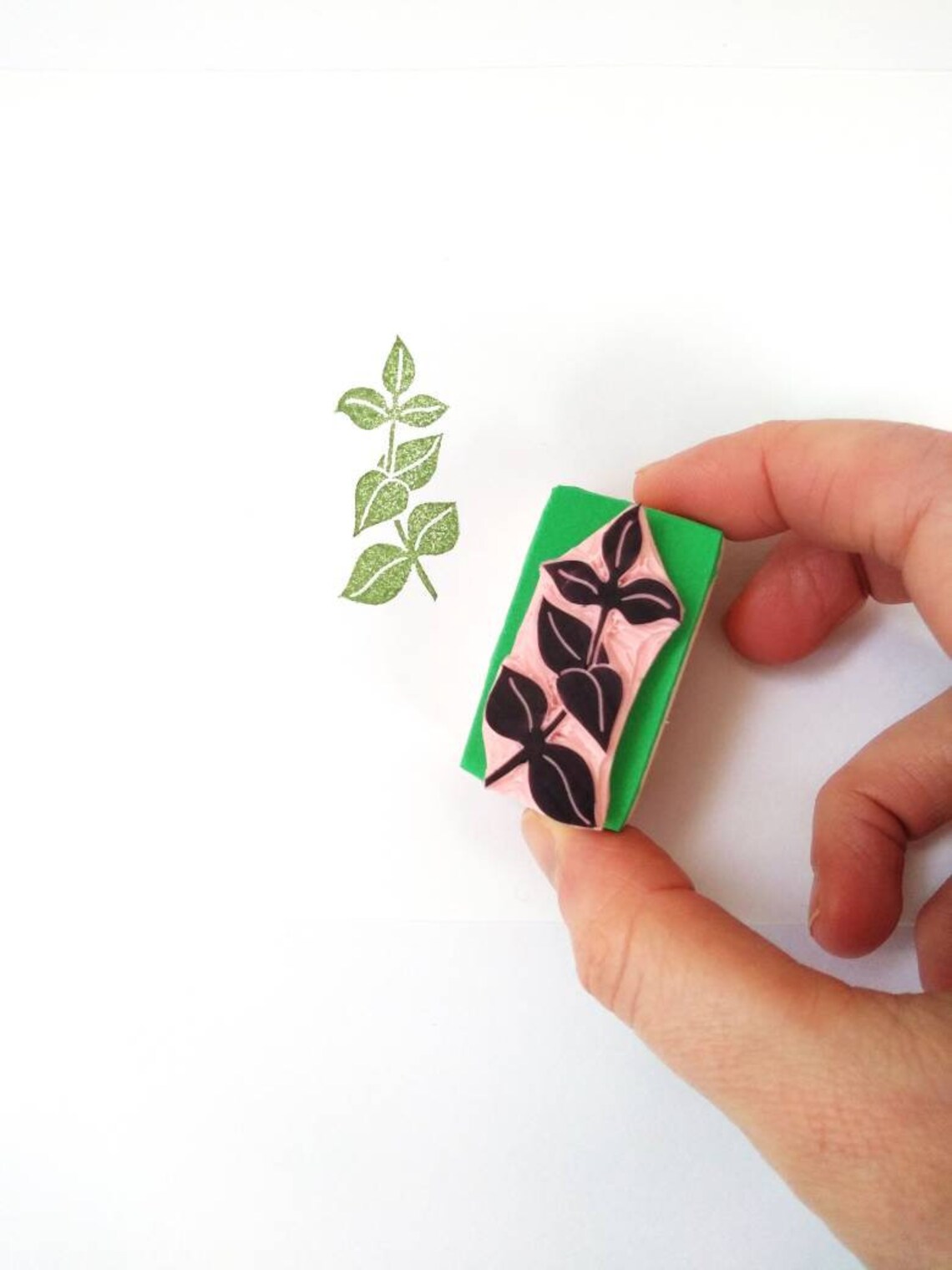 Leaf rubber stamp seedling plant stamp | Etsy