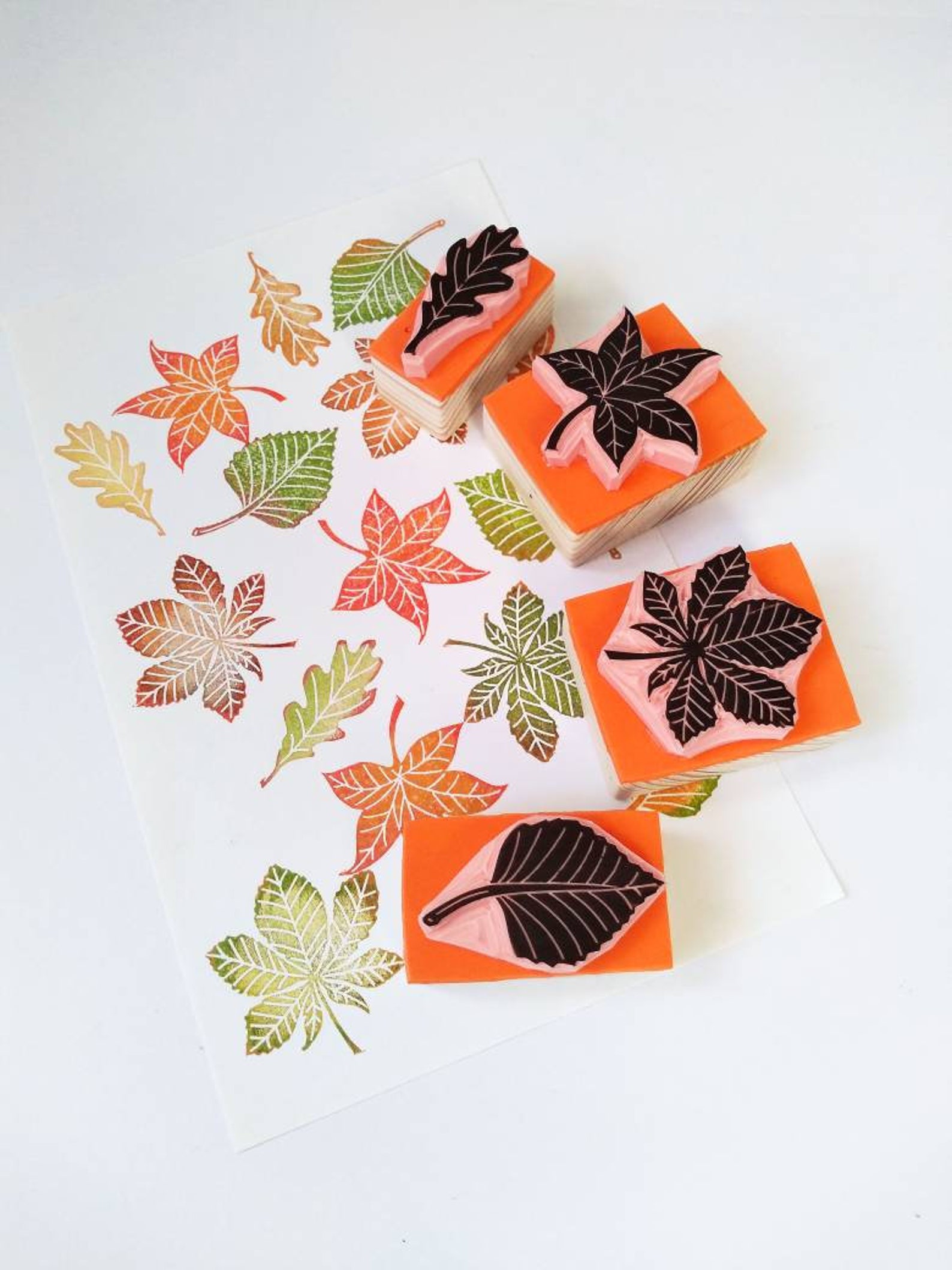 Autumn Leaf Stamp Set Fall Decor Autumn Wedding Decor Leaf | Etsy UK