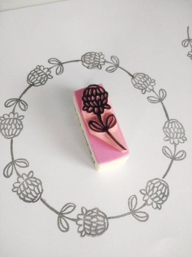 Thistle flower rubber stamp wild flower stamp flower decor | Etsy
