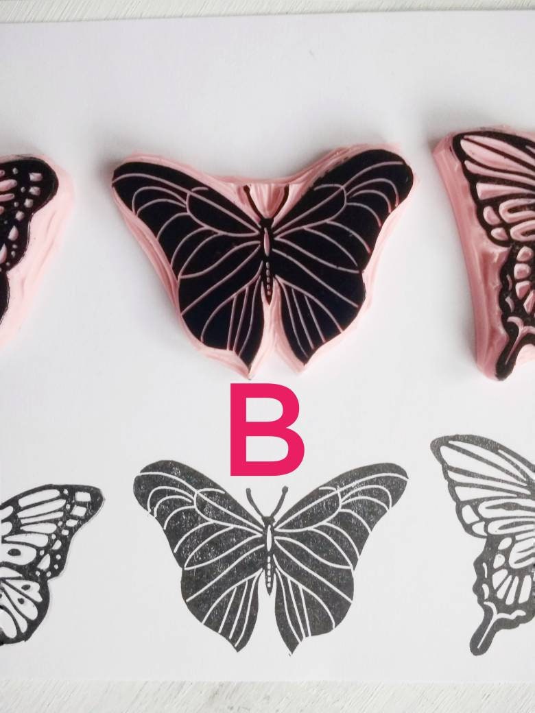 Butterfly Rubber Stamp Set of 3 Butterflies Nature Lover - Etsy UK