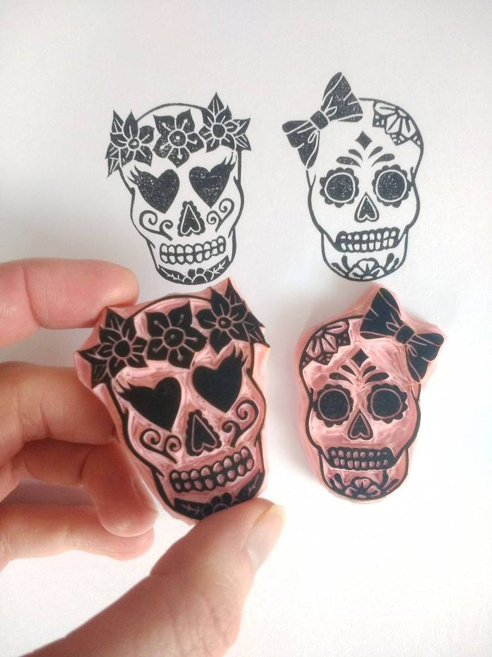 Sugar Skull Rubber Stamp Day of the Dead Halloween Party - Etsy