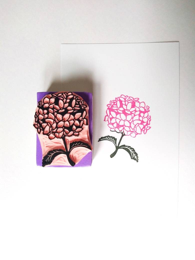 Hydrangea Rubber Stamp Flower Stamp Wedding Invitation Decor - Etsy