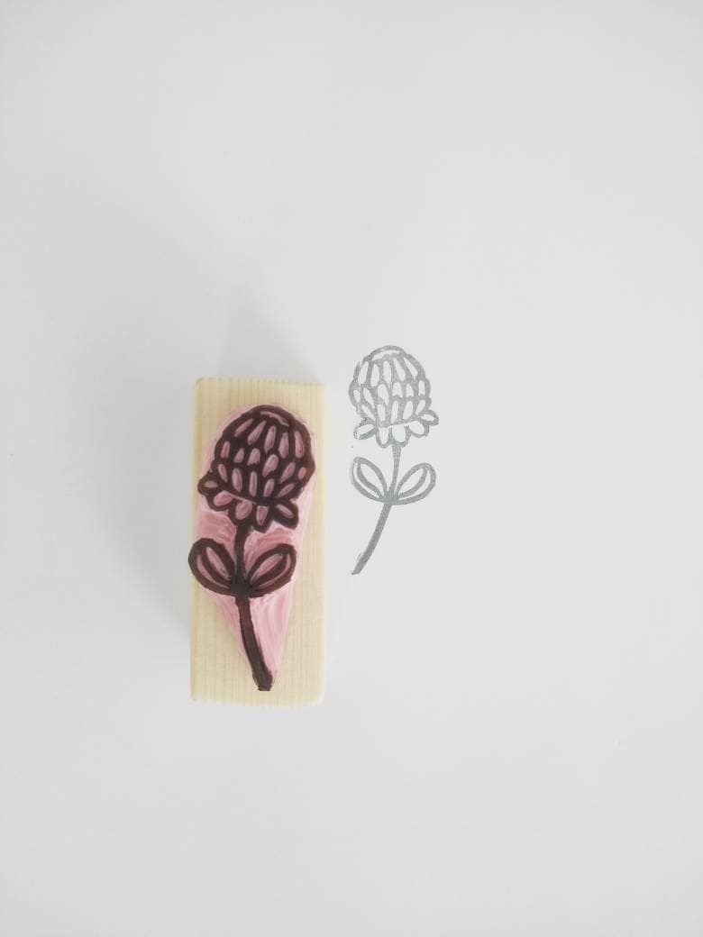 Thistle flower rubber stamp wild flower stamp flower decor | Etsy
