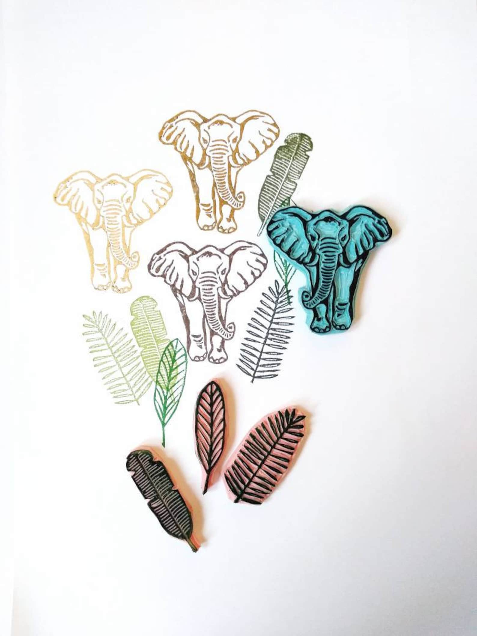 Elephant Rubber Stamp Animal Lover Gift and Nature Decor - Etsy