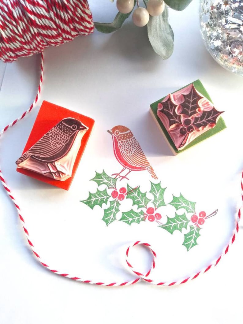 Robin Rubber Stamp Christmas Stamp Set - Etsy UK