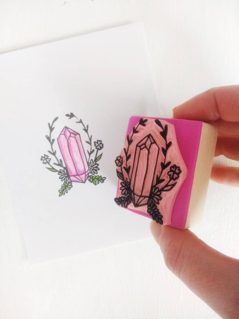 Crystal rubber stamp mystical decor gem stamp crystal | Etsy