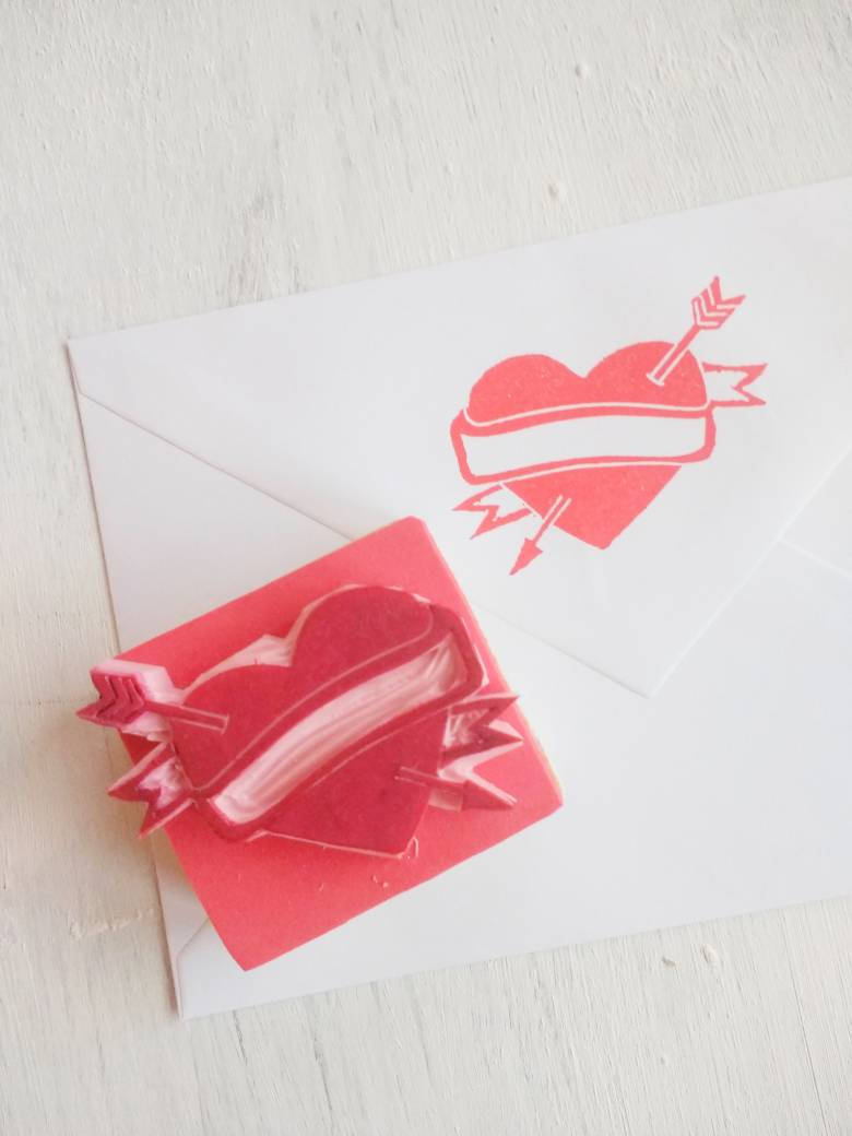 Heart Rubber Stamp Personalised Heart Stamp Love heart | Etsy