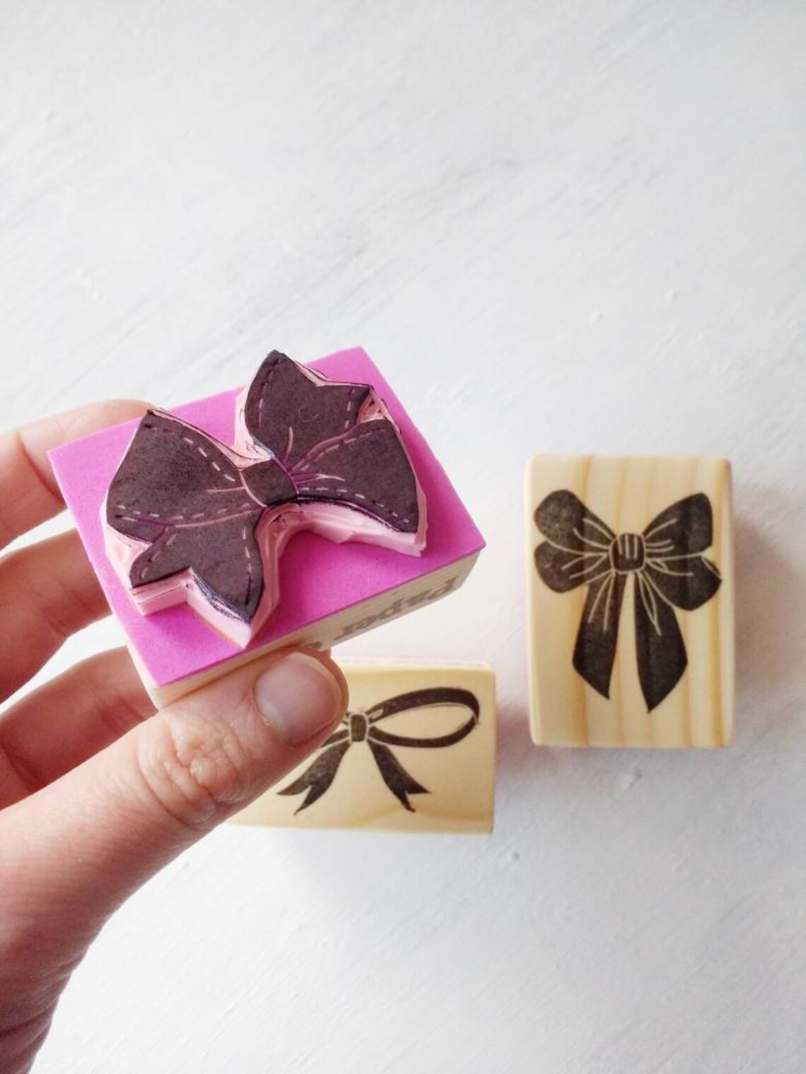 Bow Stamp Ribbon Stamp Bow Stamp Set Ribbon Bow Stamp | Etsy