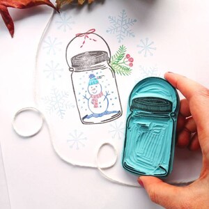 Mason Jar Rubber Stamp Glass Jar Stamp. - Etsy
