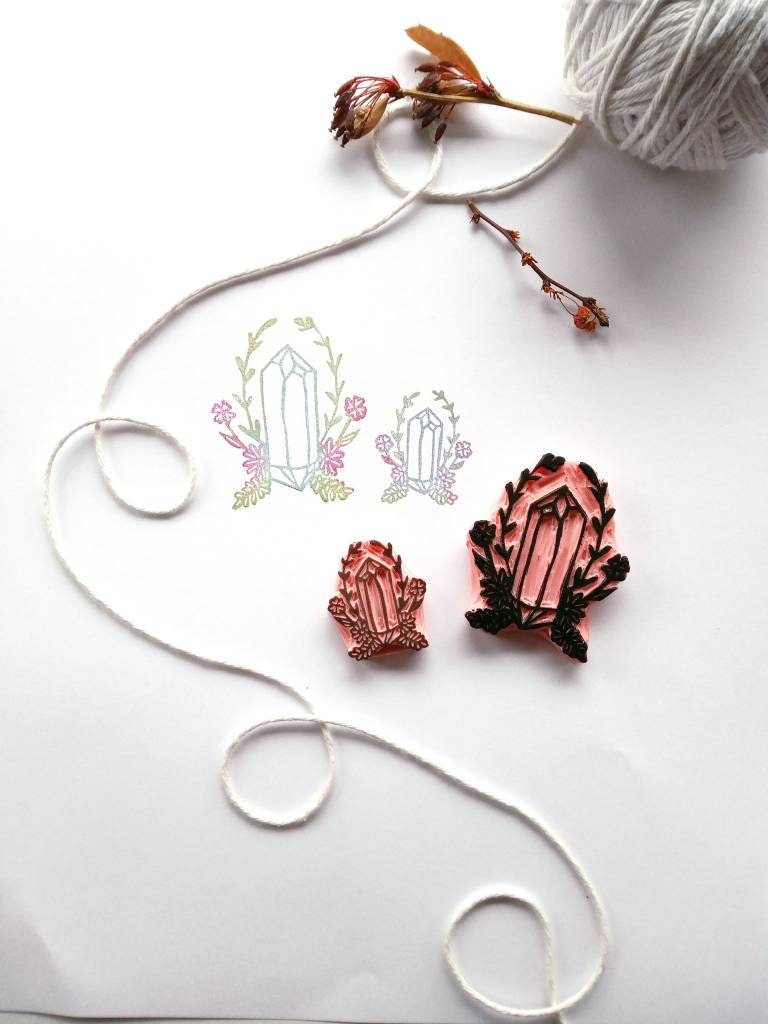 Crystal rubber stamp mystical decor gem stamp crystal | Etsy