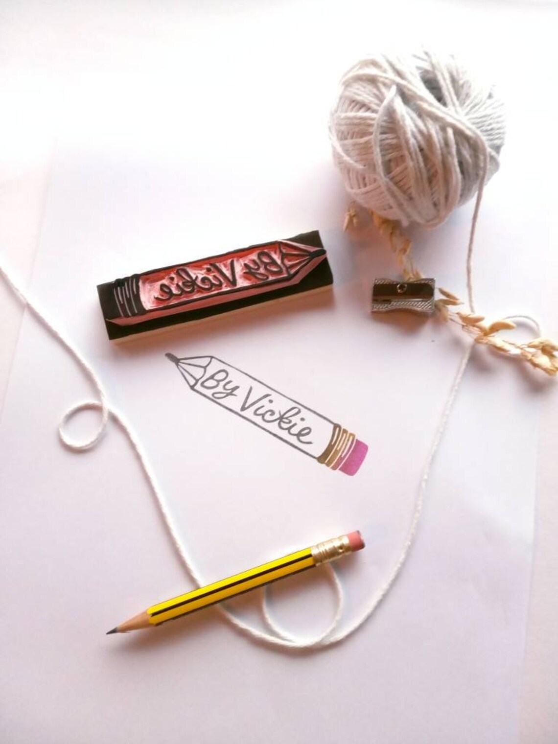 Pencil Rubber Stamp Teacher Stamp School Stamp. Teacher - Etsy