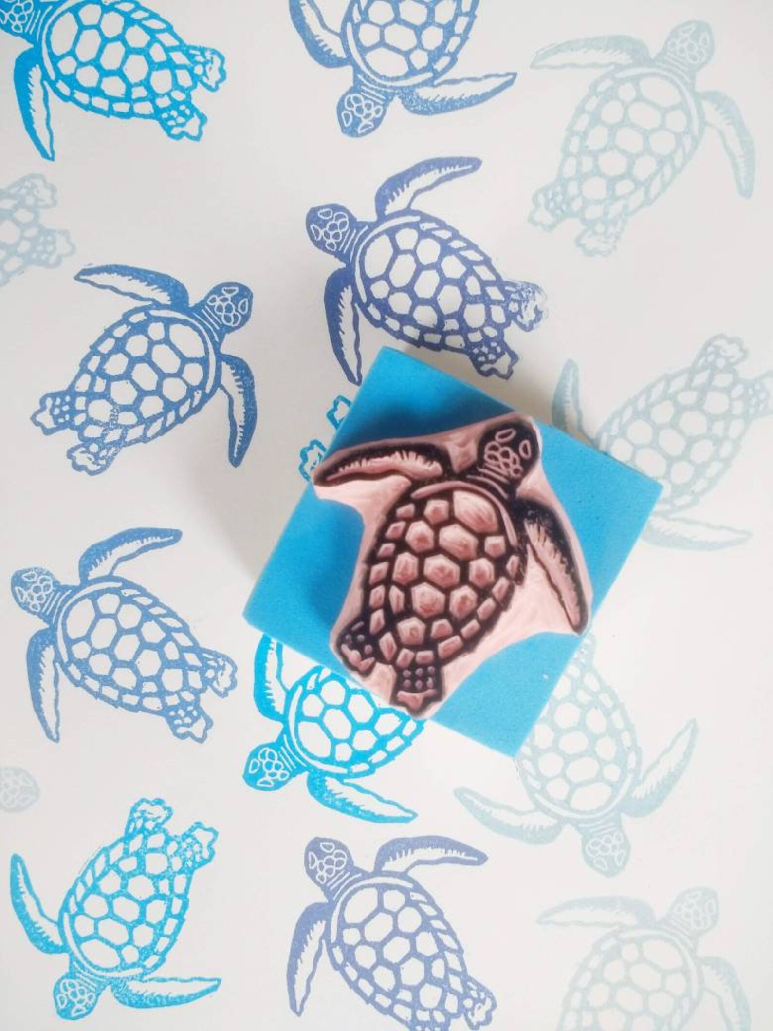 Turtle Rubber Stamp Tropical Sea Turtle Stamp Sealife Stamp | Etsy UK
