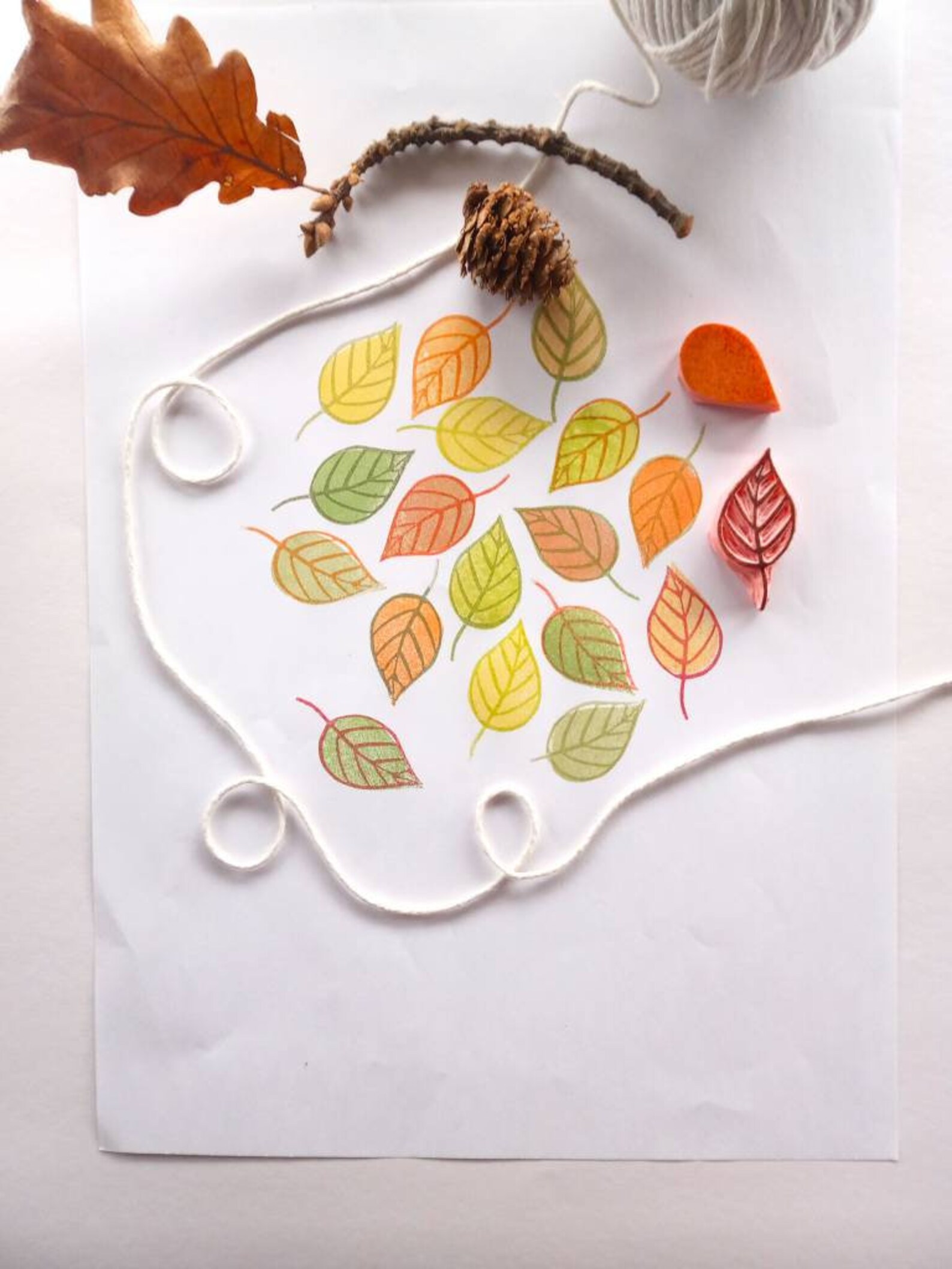 Leaf Rubber Stamp Autumn Leaf Stamp - Etsy
