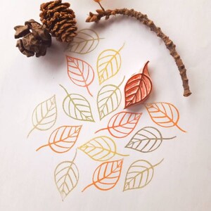 Leaf Rubber Stamp, Autumn Leaf Stamp - Etsy