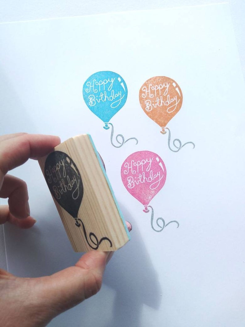Birthday Balloon Stamp Birthday Stamp Celebration Stamp - Etsy UK