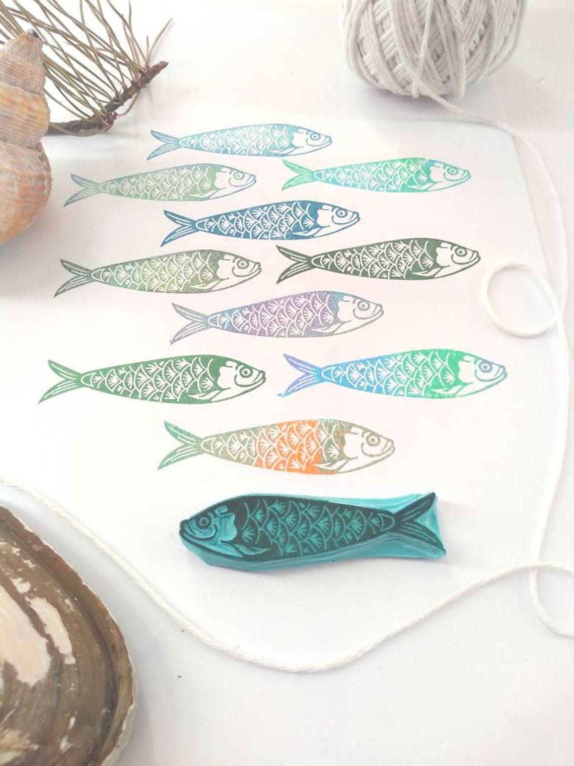 Fish Rubber Stamp. | Etsy