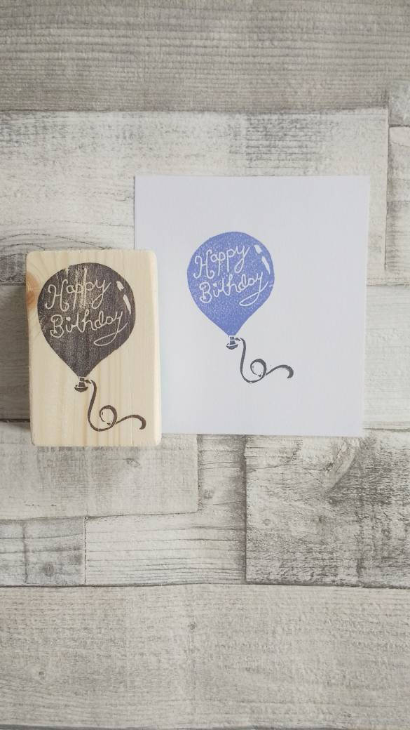 Birthday balloon stamp Birthday stamp Celebration stamp | Etsy