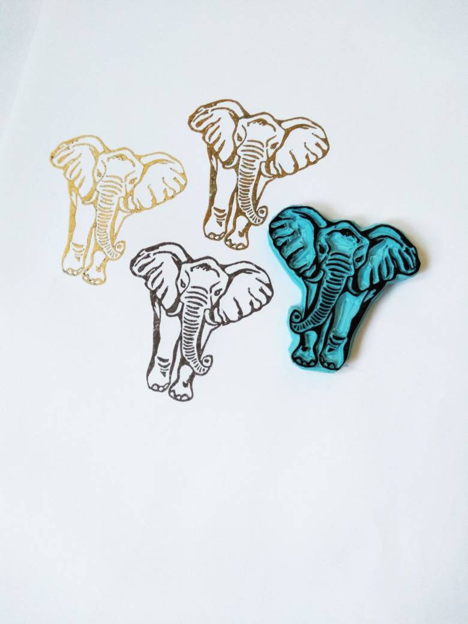 Elephant Rubber Stamp Animal Lover Gift and Nature Decor | Etsy