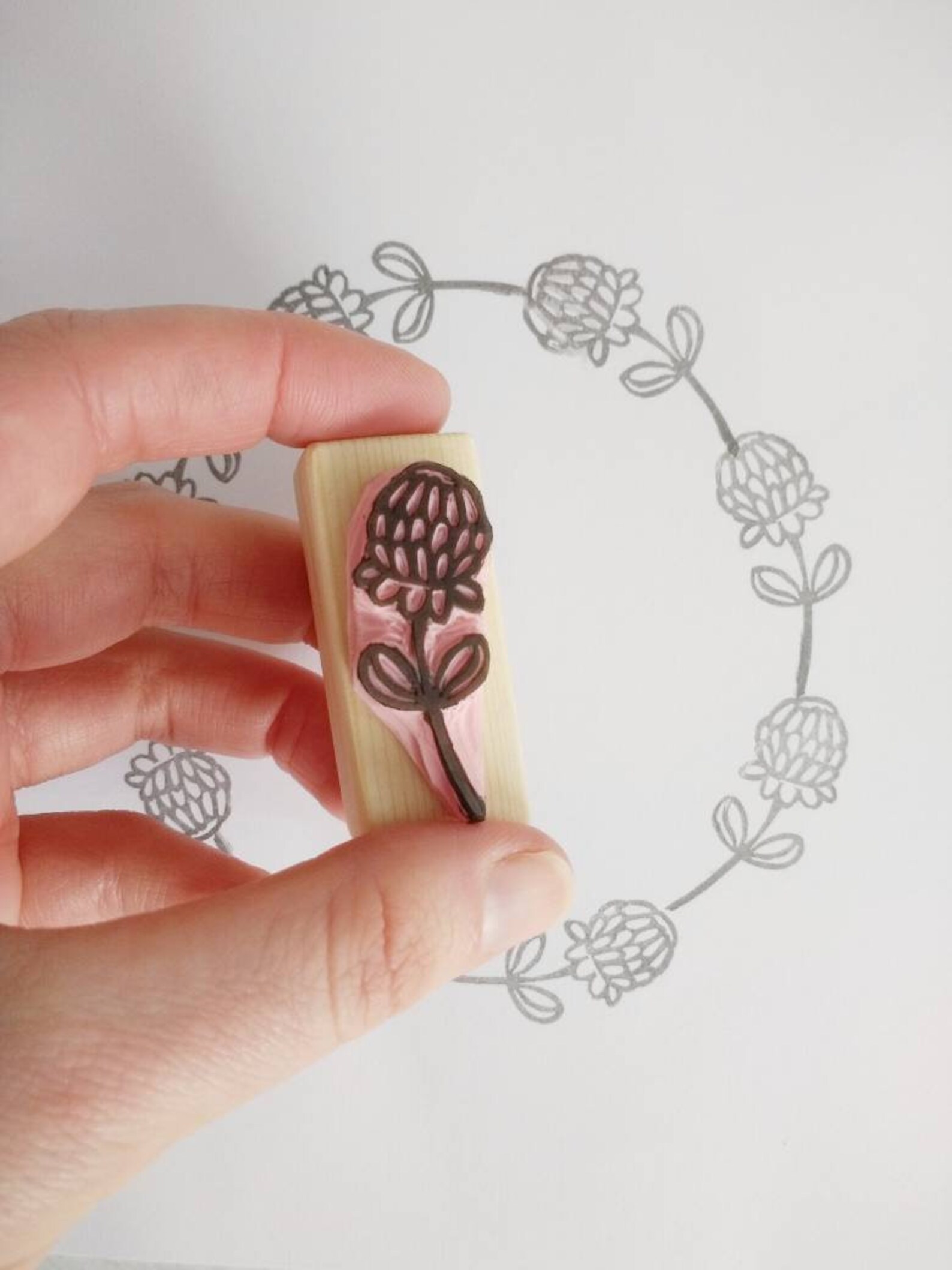 Thistle flower rubber stamp wild flower stamp flower decor | Etsy