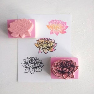 Lotus Rubber Stamp, Tropical Flower Stamp, Wedding Decor, Wedding Stamp ...