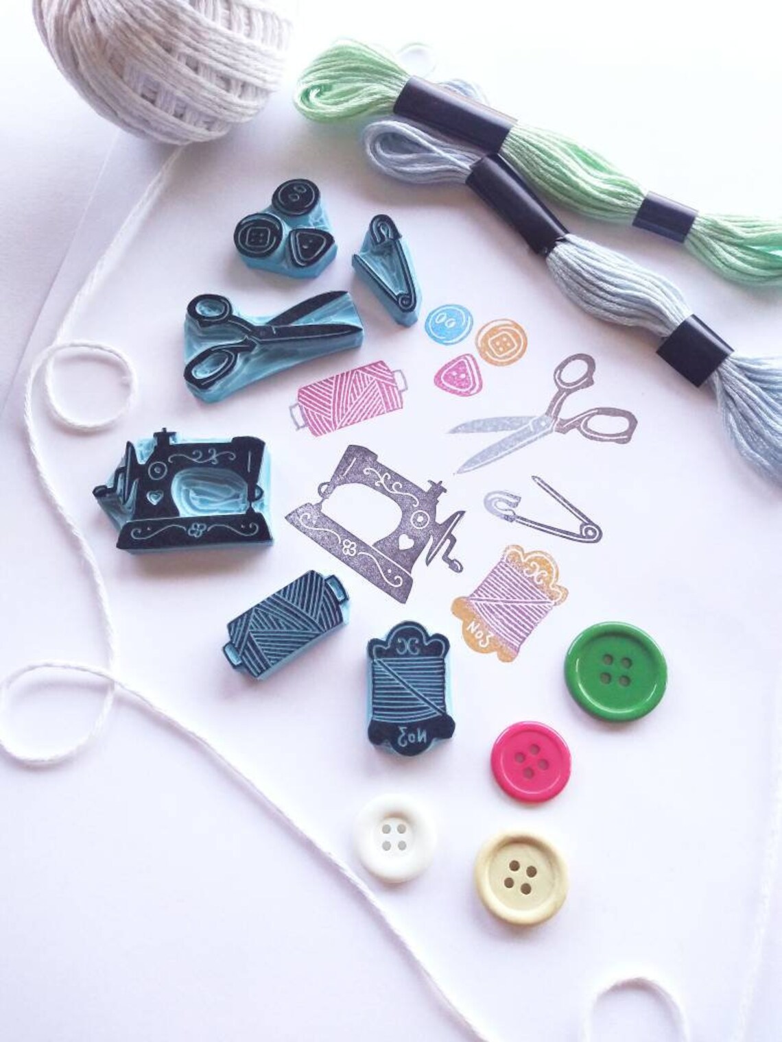 Sewing Machine Rubber Stamp. Sewing Stamp Set. - Etsy UK