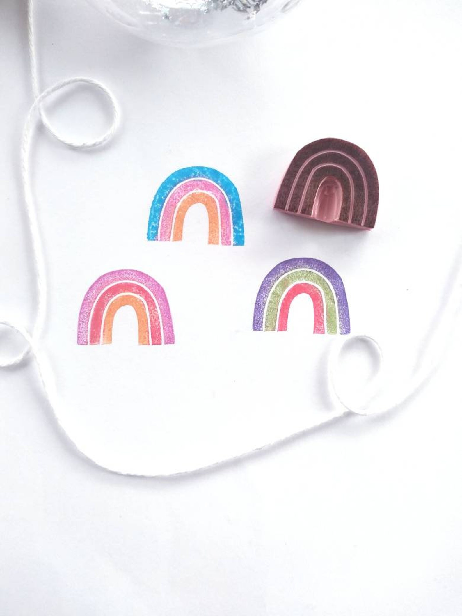Rainbow rubber stamp. | Etsy