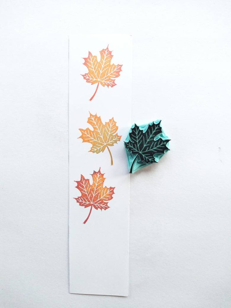 Maple Leaf Rubber Stamp. | Etsy UK