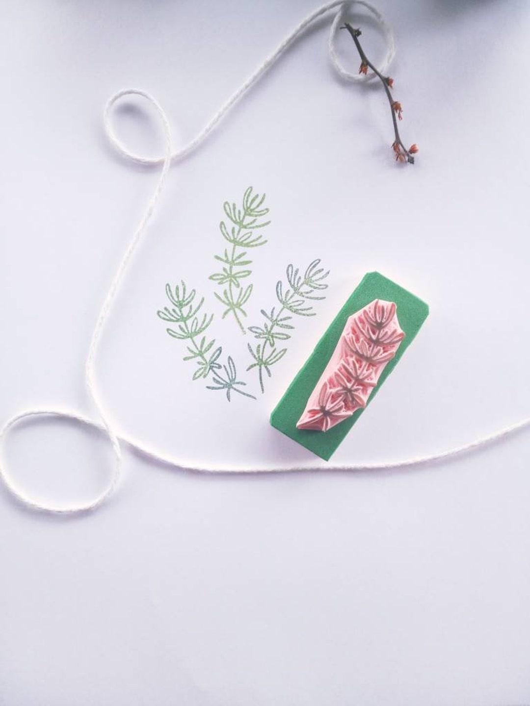 Thyme Herb Rubber Stamp. - Etsy