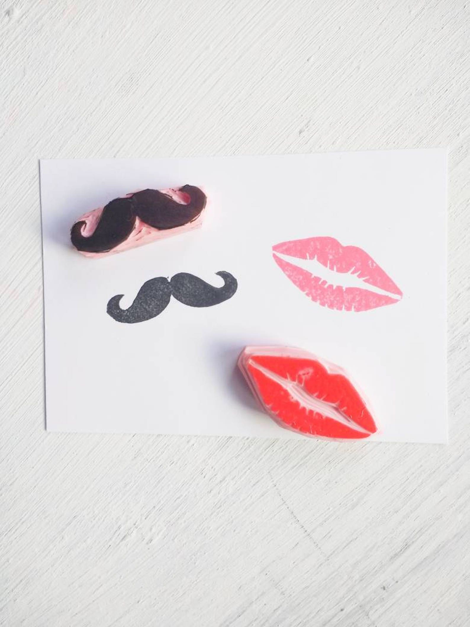 Mustache Stamp Lips Stamp Hipster Stamp Lipstick Stamp | Etsy