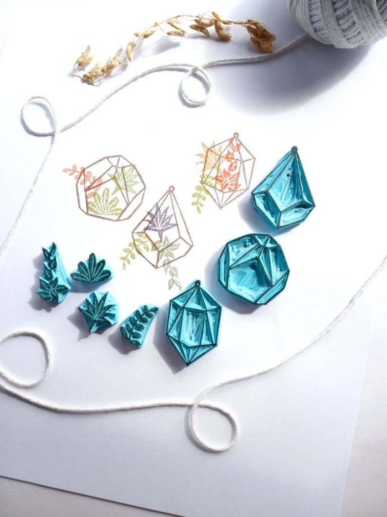 Terrarium and Plants Rubber Stamp Set. - Etsy
