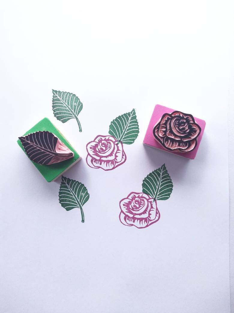 Rose Flower Stamp Petal Stamp Floral rubber Stamp Flower | Etsy