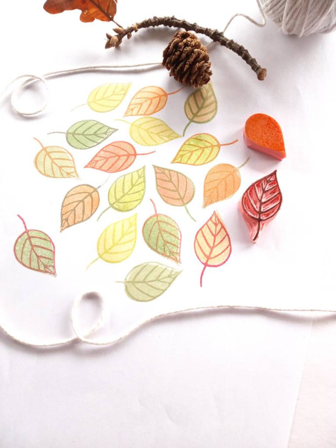 Leaf Rubber Stamp Autumn Leaf Stamp - Etsy
