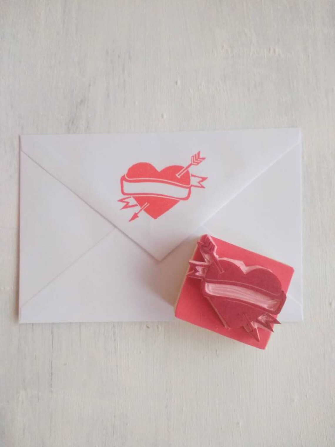 Heart Rubber Stamp Personalised Heart Stamp Love Heart - Etsy