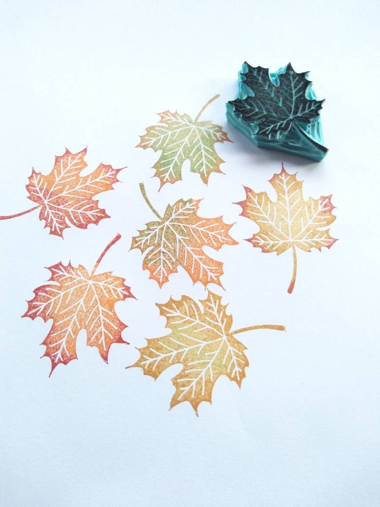 Maple Leaf Rubber Stamp. | Etsy UK