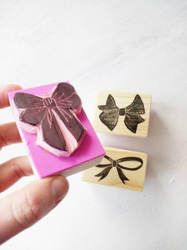 Bow Stamp Ribbon Stamp Bow Stamp Set Ribbon Bow Stamp | Etsy