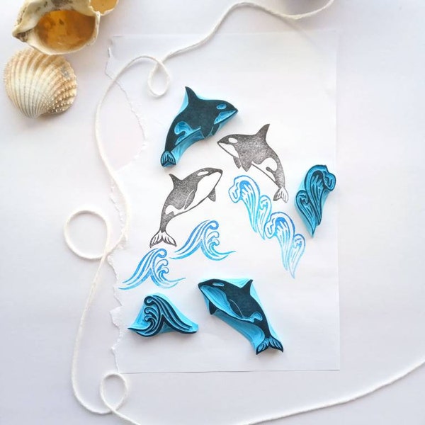 Wave Rubber Stamp - Etsy